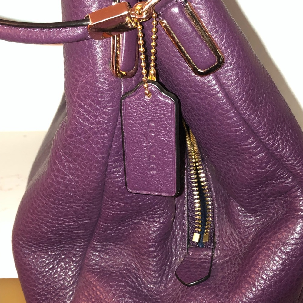 Coach Madison Leather Phoebe Plum Shoulder Bag - Gem